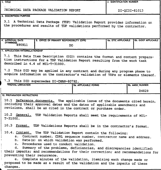 Technical Data Package Validation report | SE Goldmine